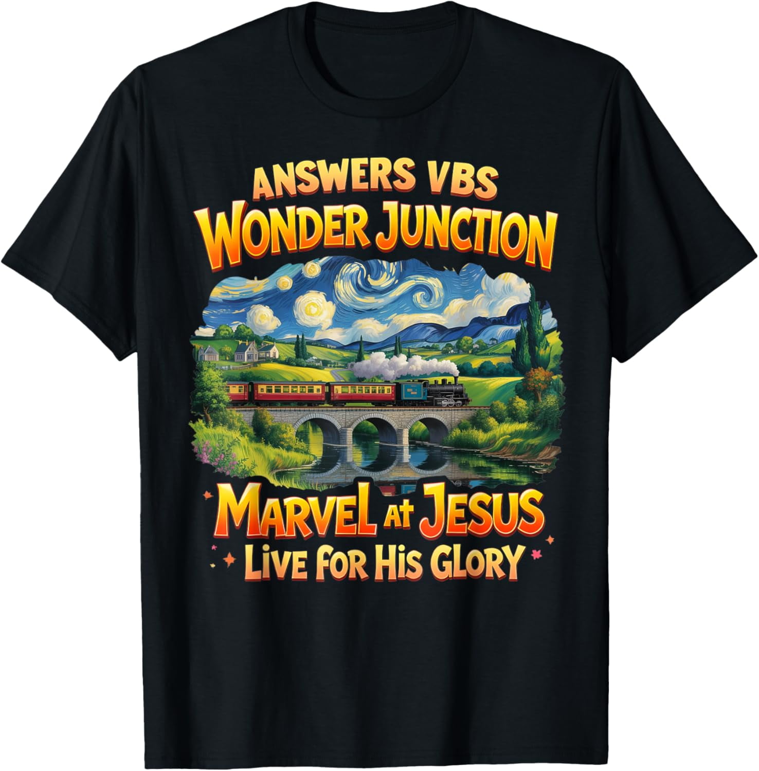 Christian Camp Vbs 2025 Wonder His Glory Junction Train T Shirt