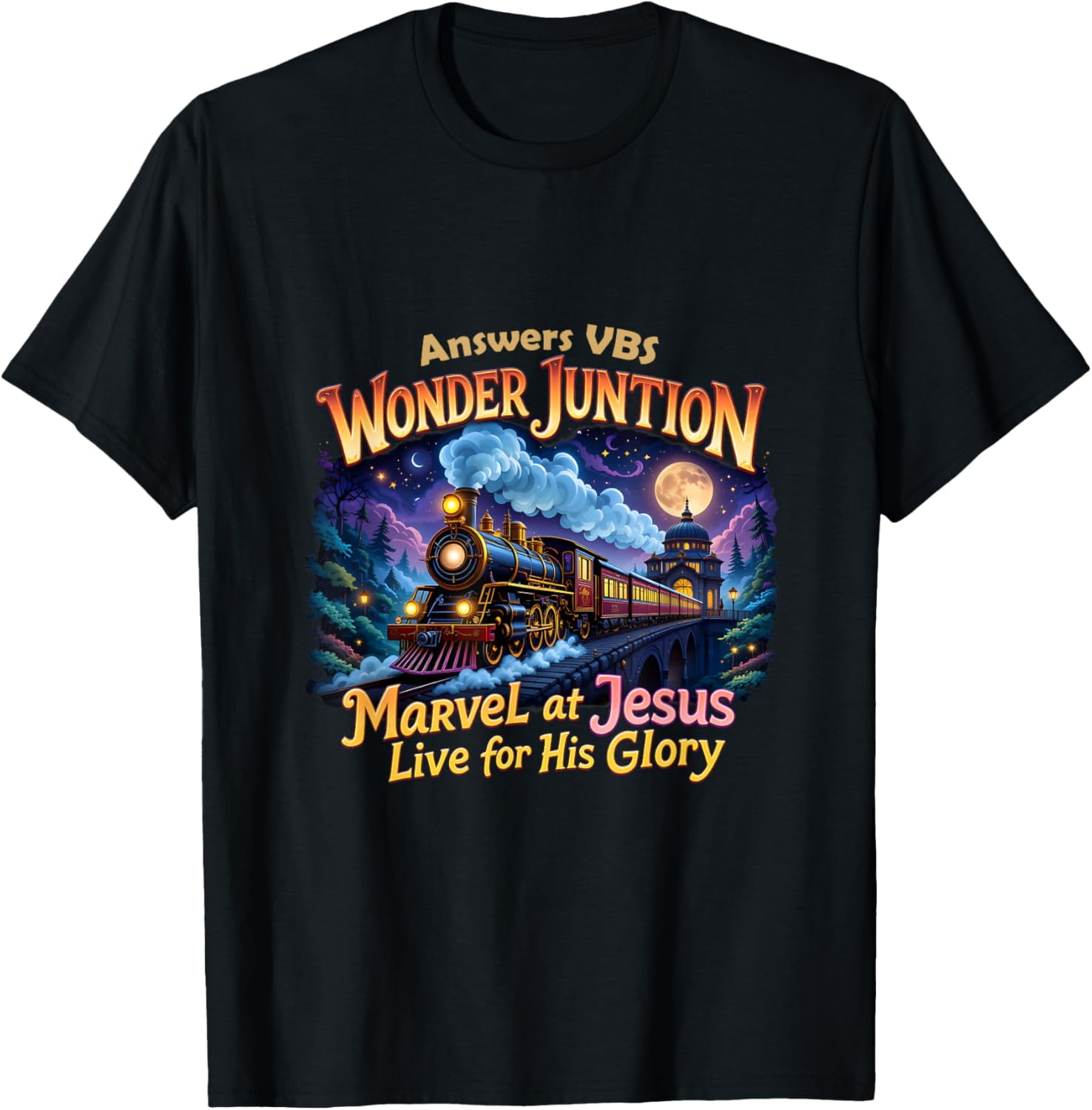 Christian Camp Vbs 2025 Wonder His Glory Junction Train T-Shirt Unisex ...