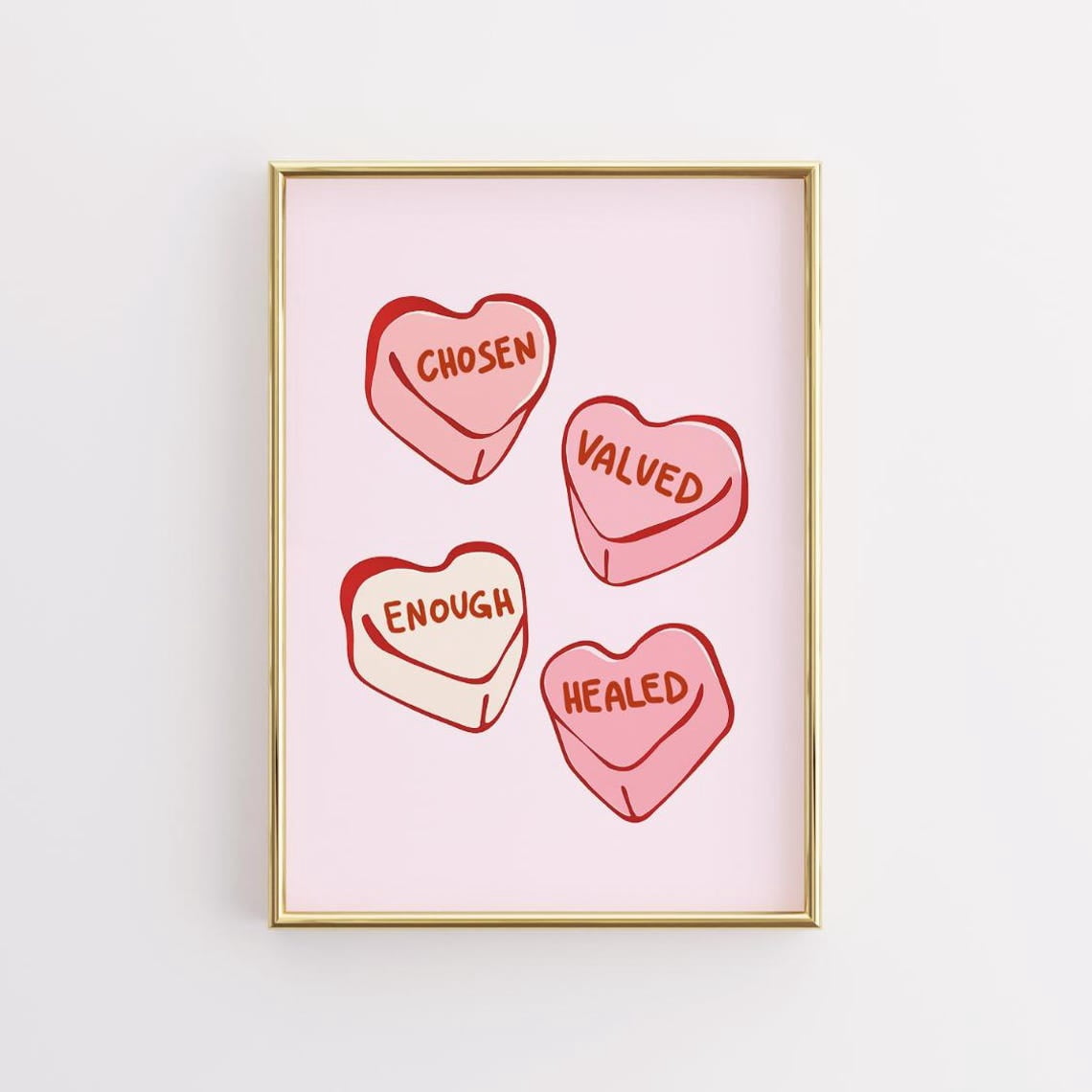 Christian Candy Heart Scripture Faith Poster Unframed Paper Print ...
