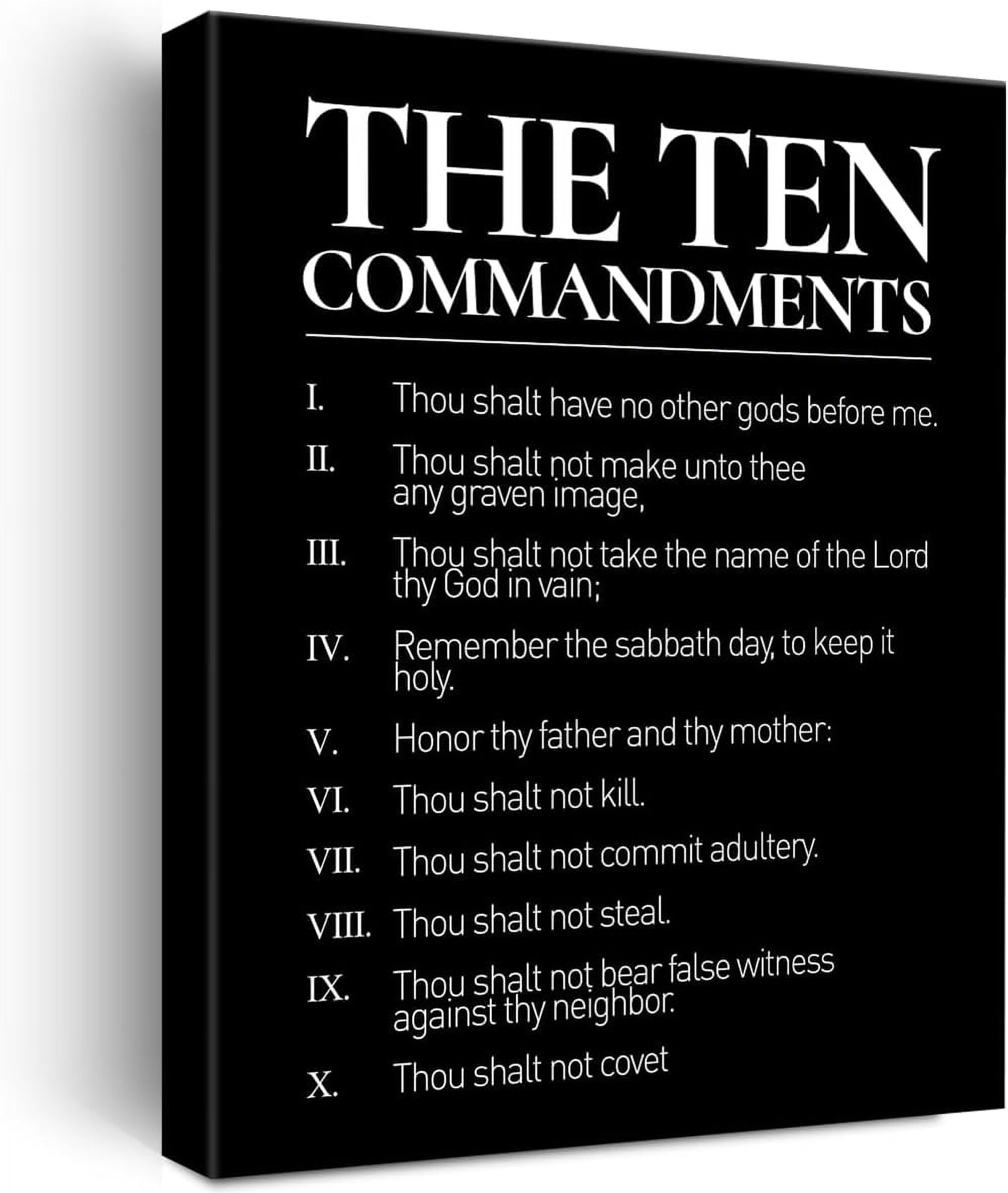 Christian Canvas Wall Art 10 Commandments Canvas Print Positive ...