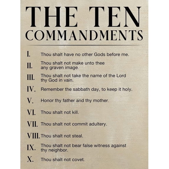 Christian Canvas Wall Art Bible Verse the Ten Commandments Poster Print ...