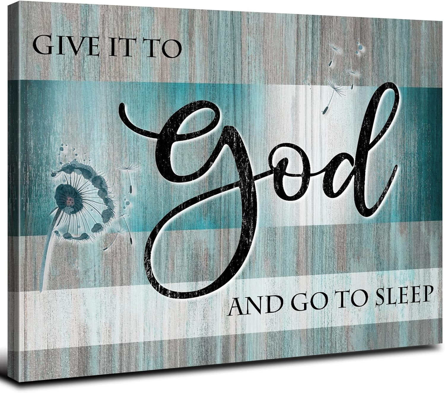 Christian Canvas Wall Art Bible Verses Wall Decor Teal Bedroom Picture ...