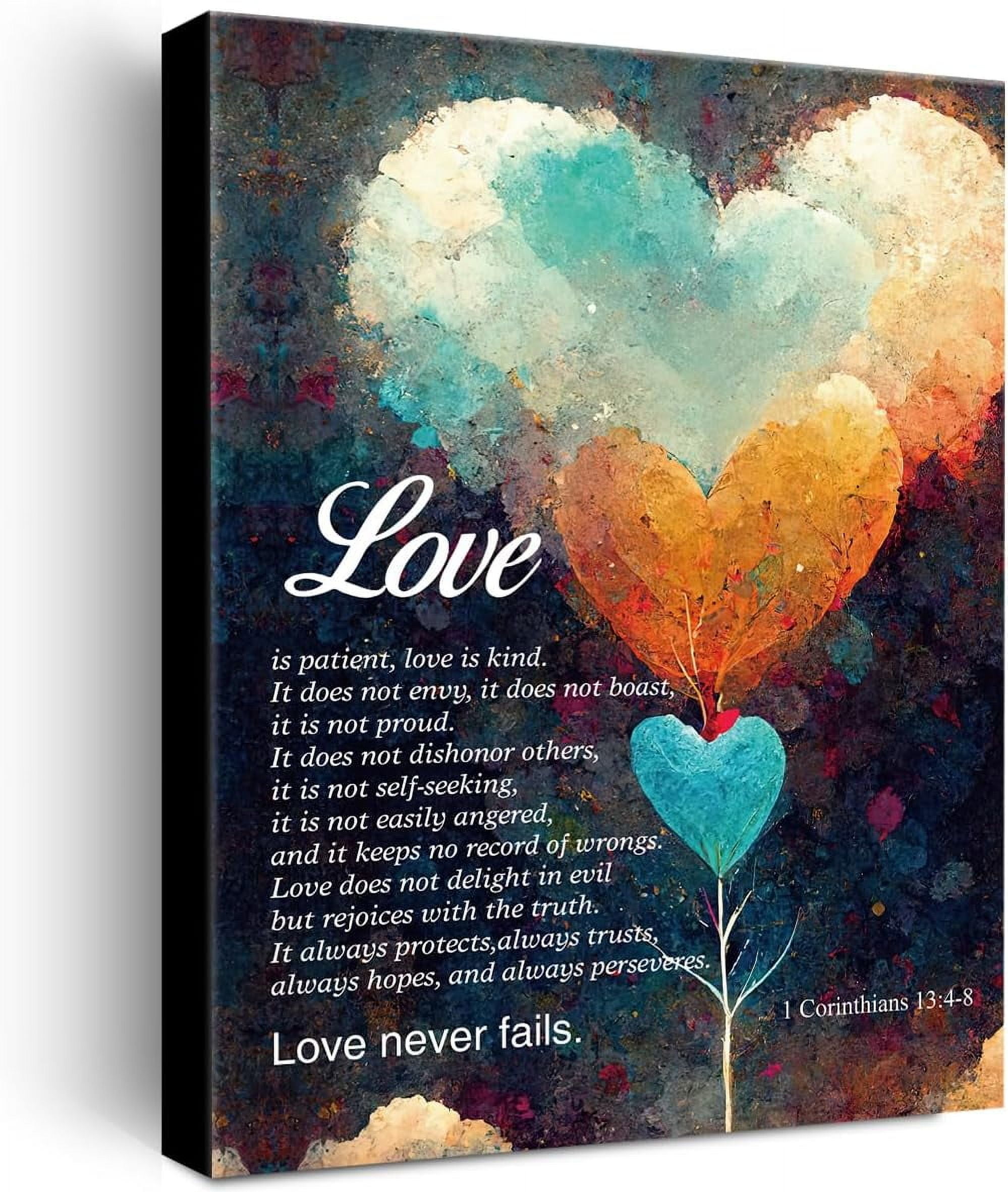 Christian Canvas Wall Art Love is Patient Love is Kind 1 Corinthians 13 ...