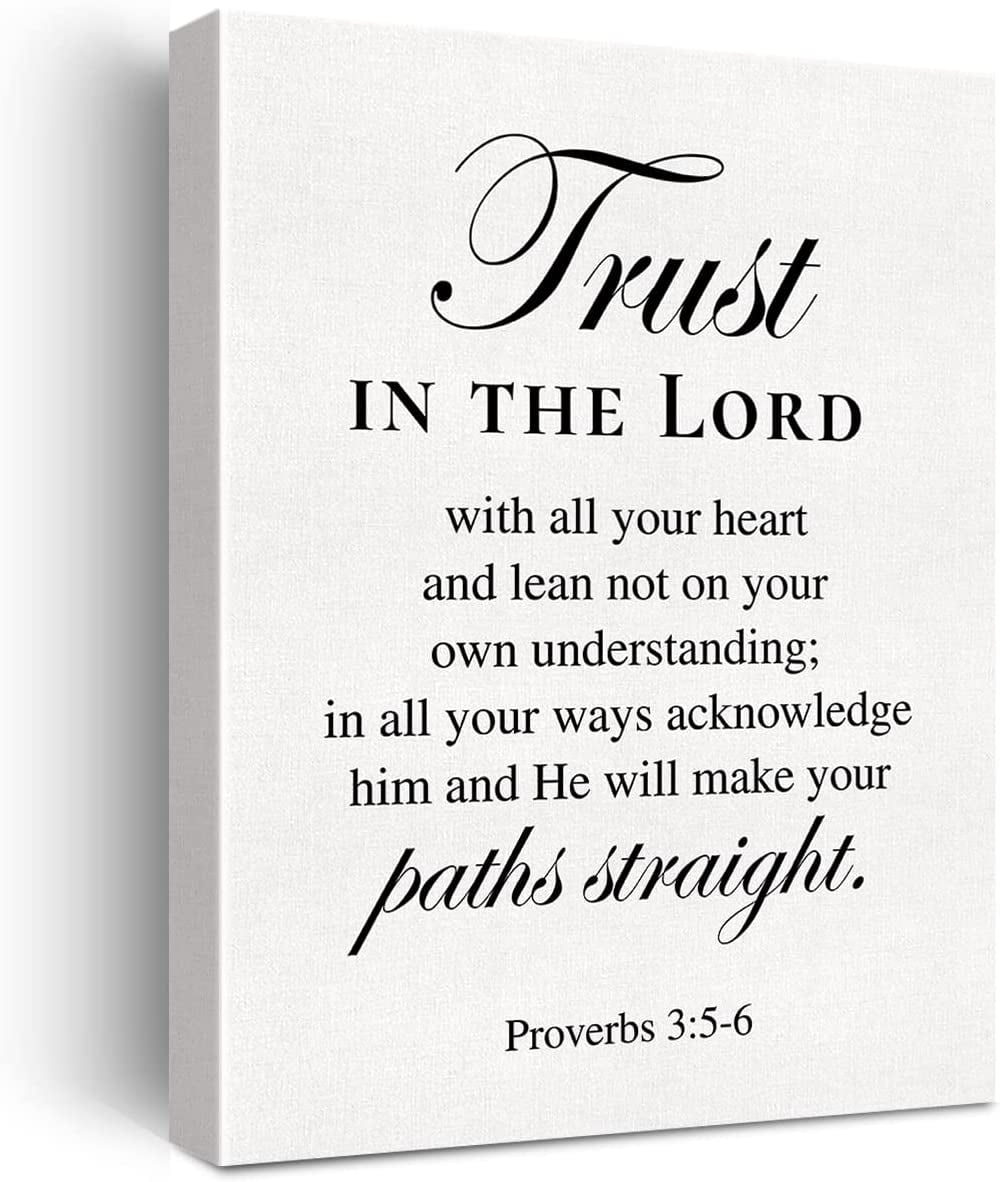 Christian Canvas Wall Art Motivational Trust in the Lord Canvas Print ...