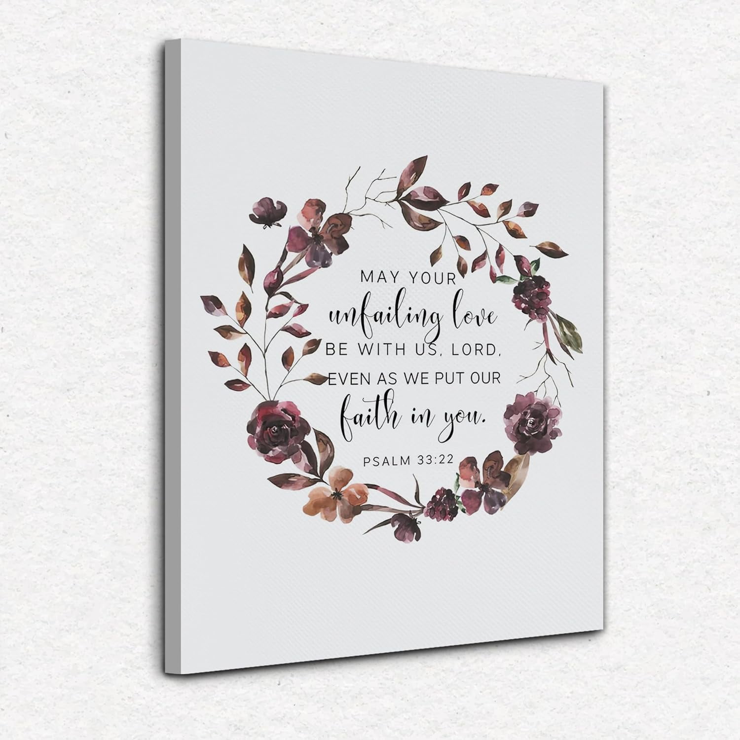 Christian Canvas Wall Art,PSALM 33:22, Christian Wall Decor,Bible ...