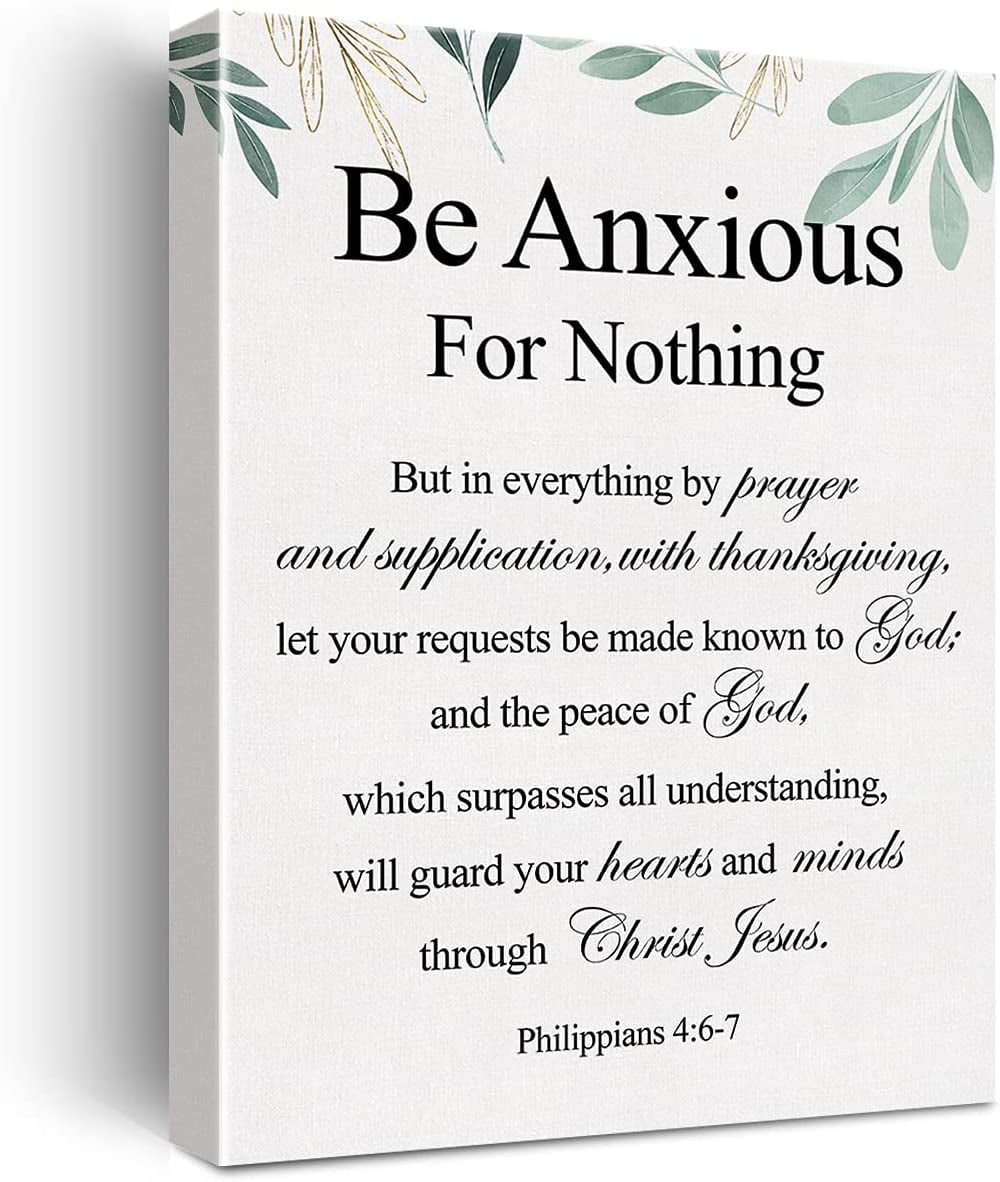 Christian Canvas Wall Art Philippians 4:6-7 Be Anxious for Nothing ...