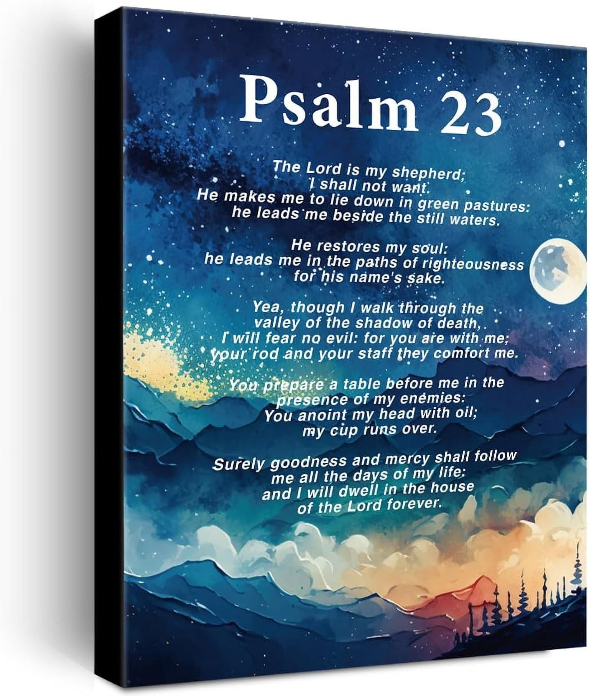 Christian Canvas Wall Art Psalm 23 the Lord is My Shepherd Canvas Print ...