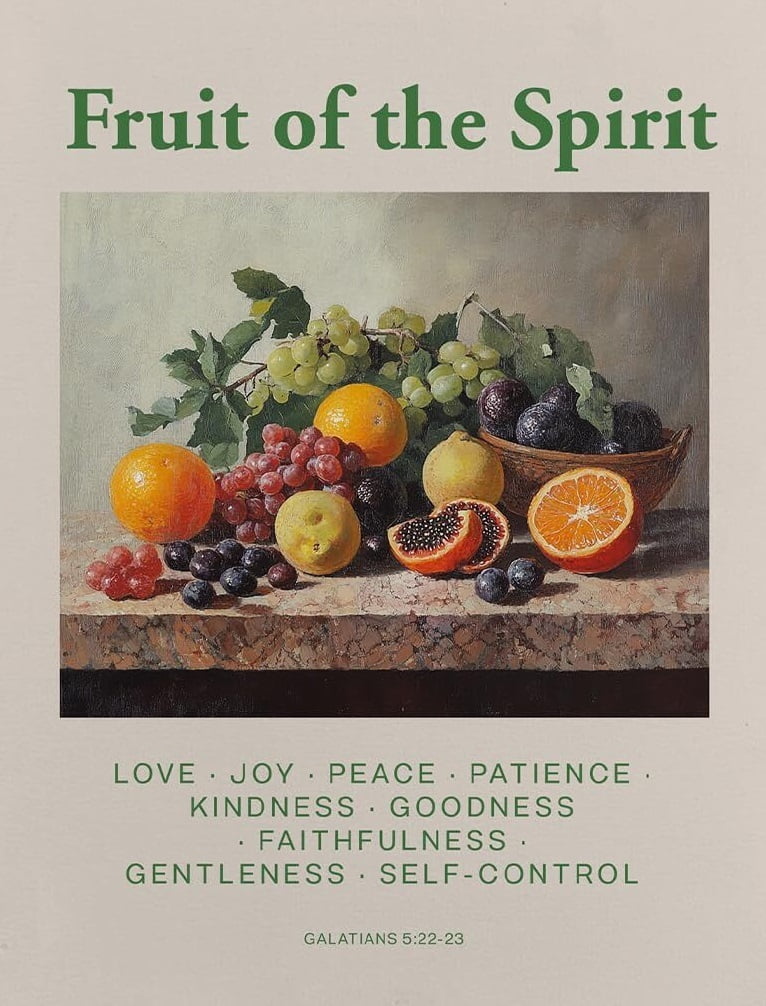 Christian Canvas Wall Art Religious Bible Verse Decor Galatians 5:22-23 ...