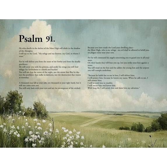 Christian Canvas Wall Art Religious Bible Verse Decor Scripture Psalm ...