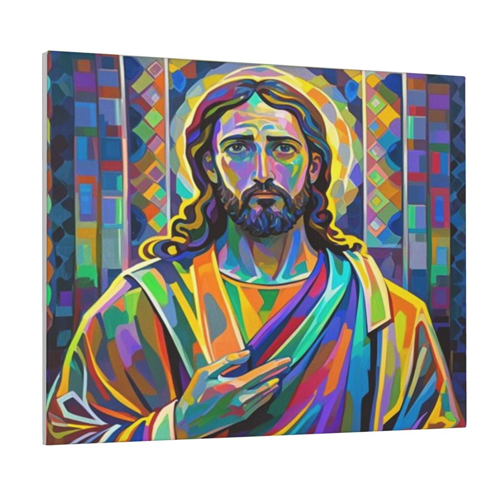 Christian Canvas Wall Art Wall Decor Christian Art Abstract Jesus ...