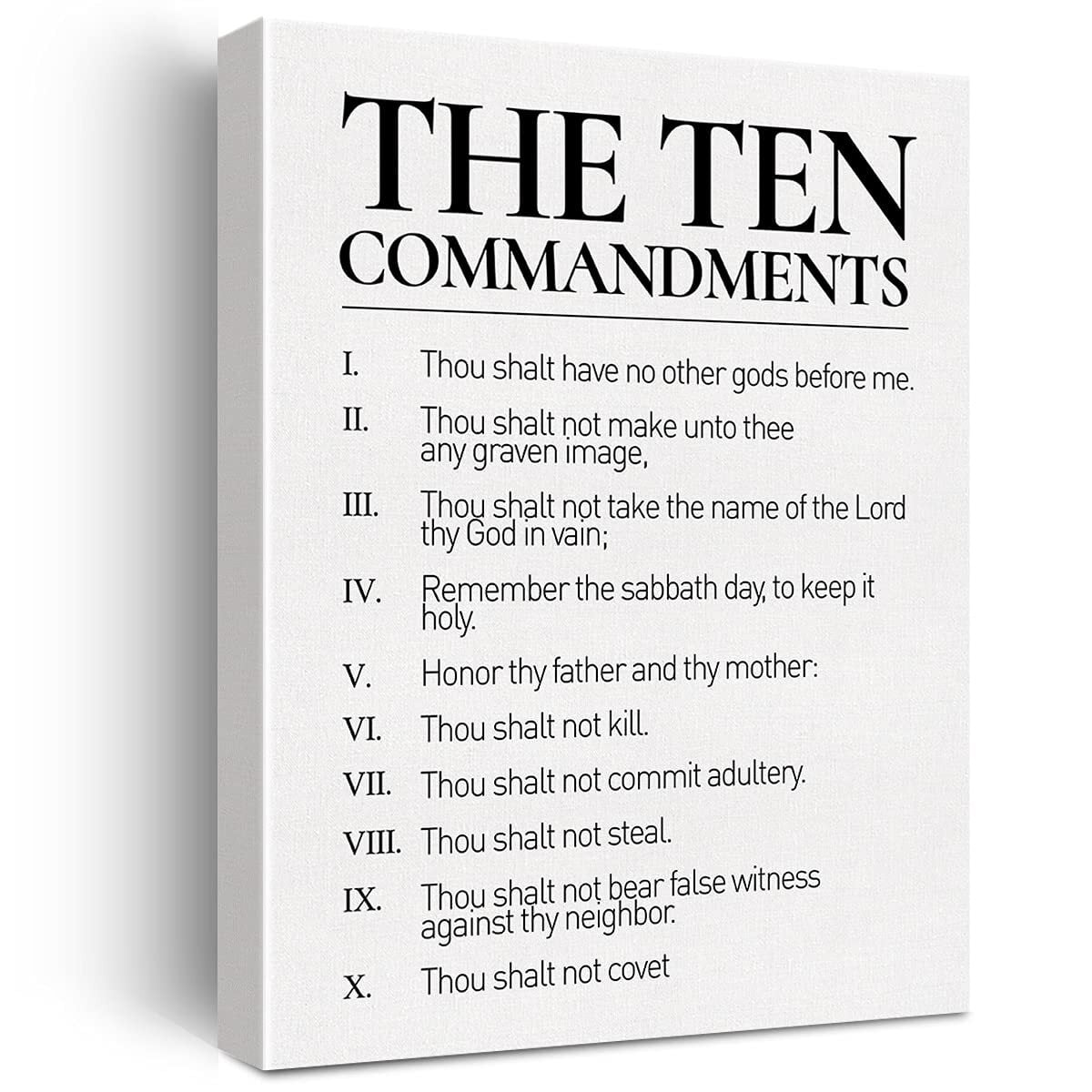 Christian Canvas Wall Art poster Commandments Canvas Print Positive ...