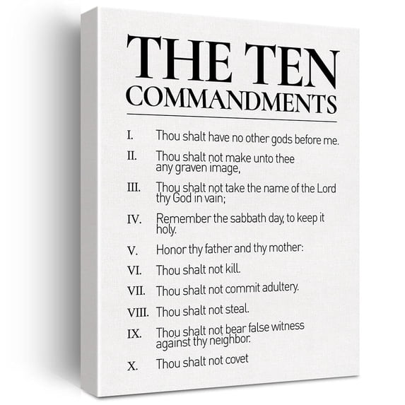 Christian Canvas Wall Art poster Commandments Canvas Print Positive ...