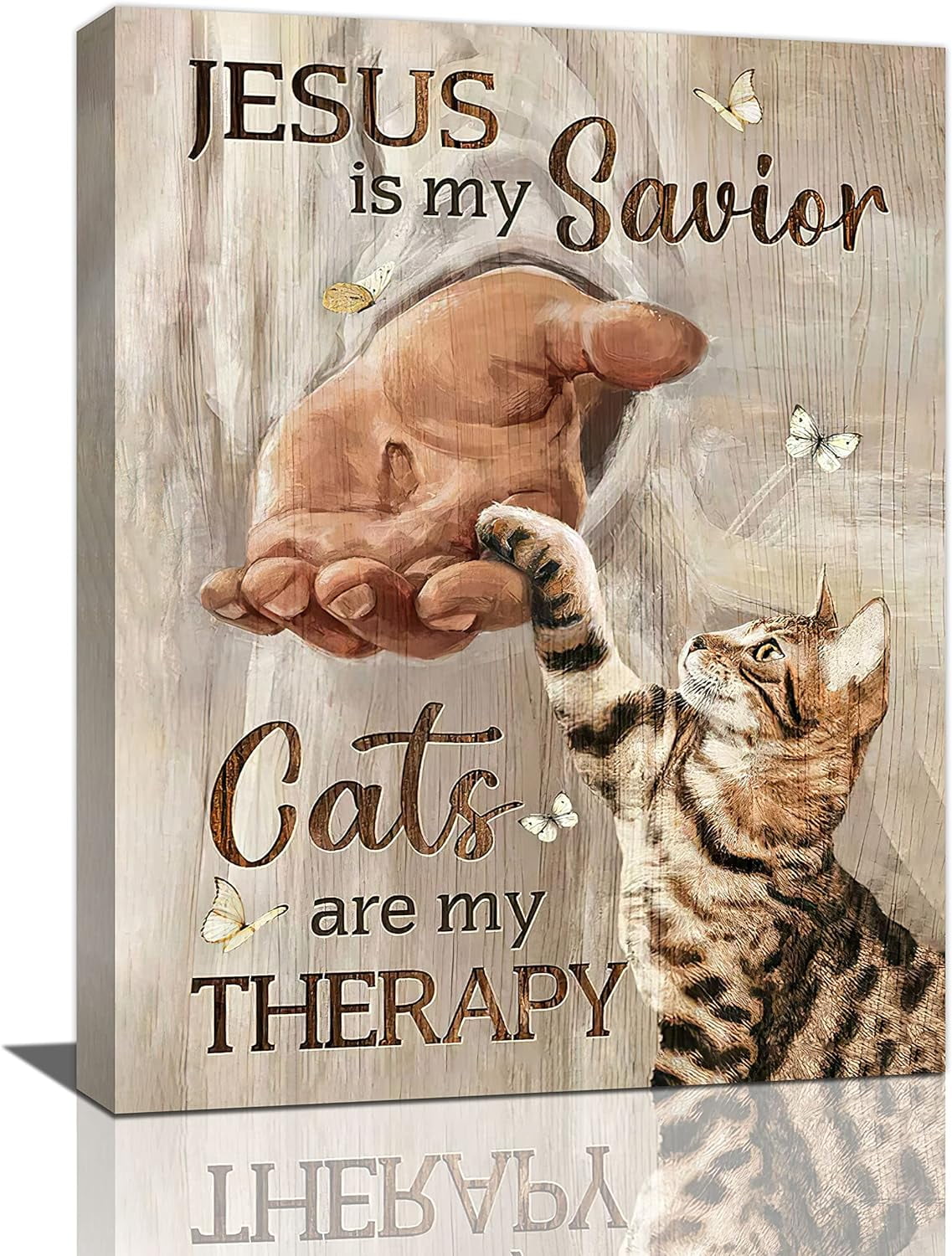 Christian Cat Wall Art Cat Jesus Pictures Wall Decor Religious ...