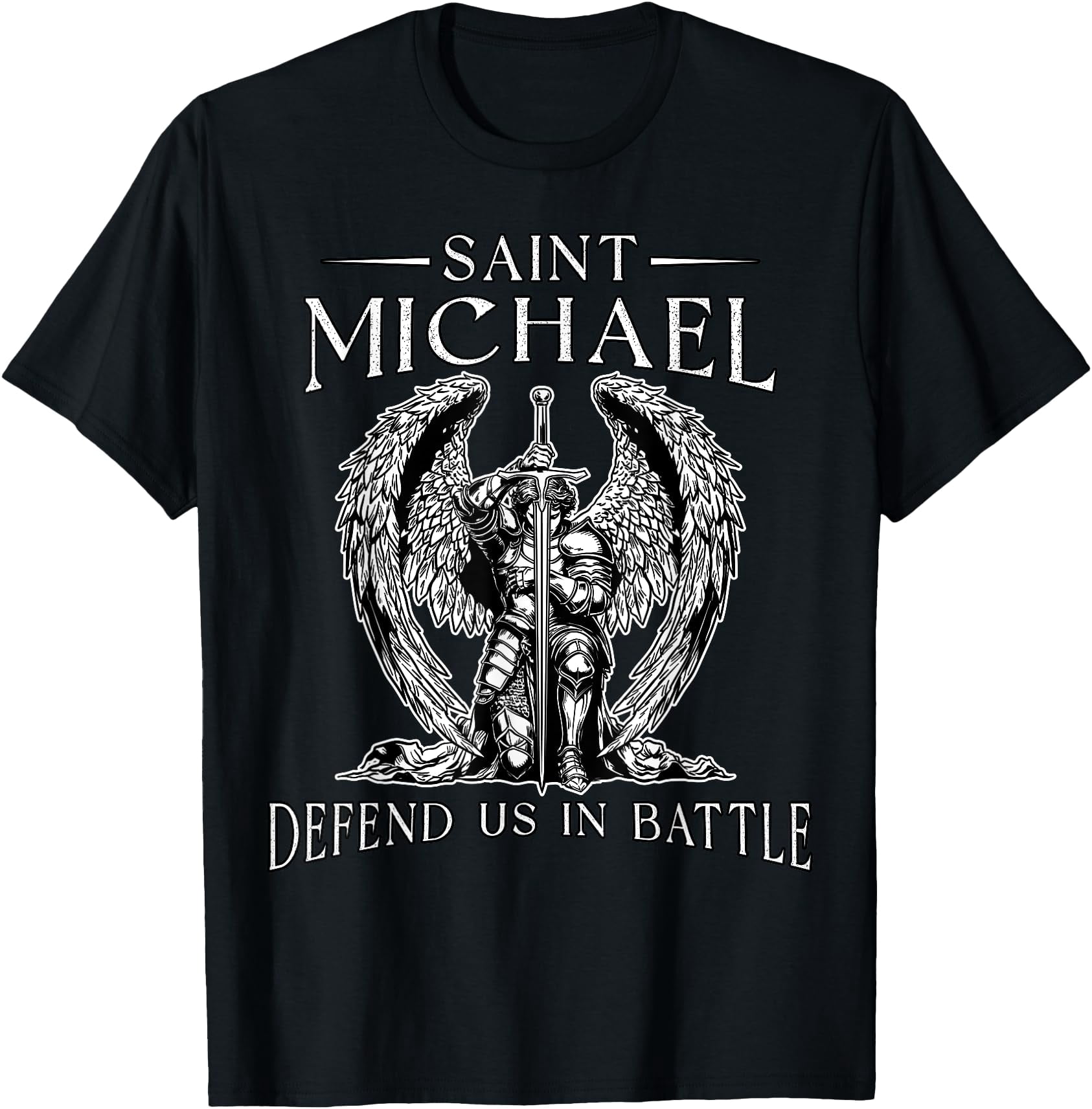 Christian Catholic Saint Michael Prayer Defend Faith T-Shirt for ...