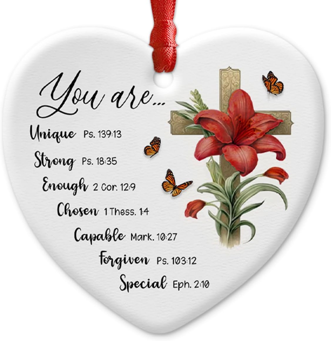 Christian Ceramic Ornaments Decor Christmas - You are Bible Verse ...