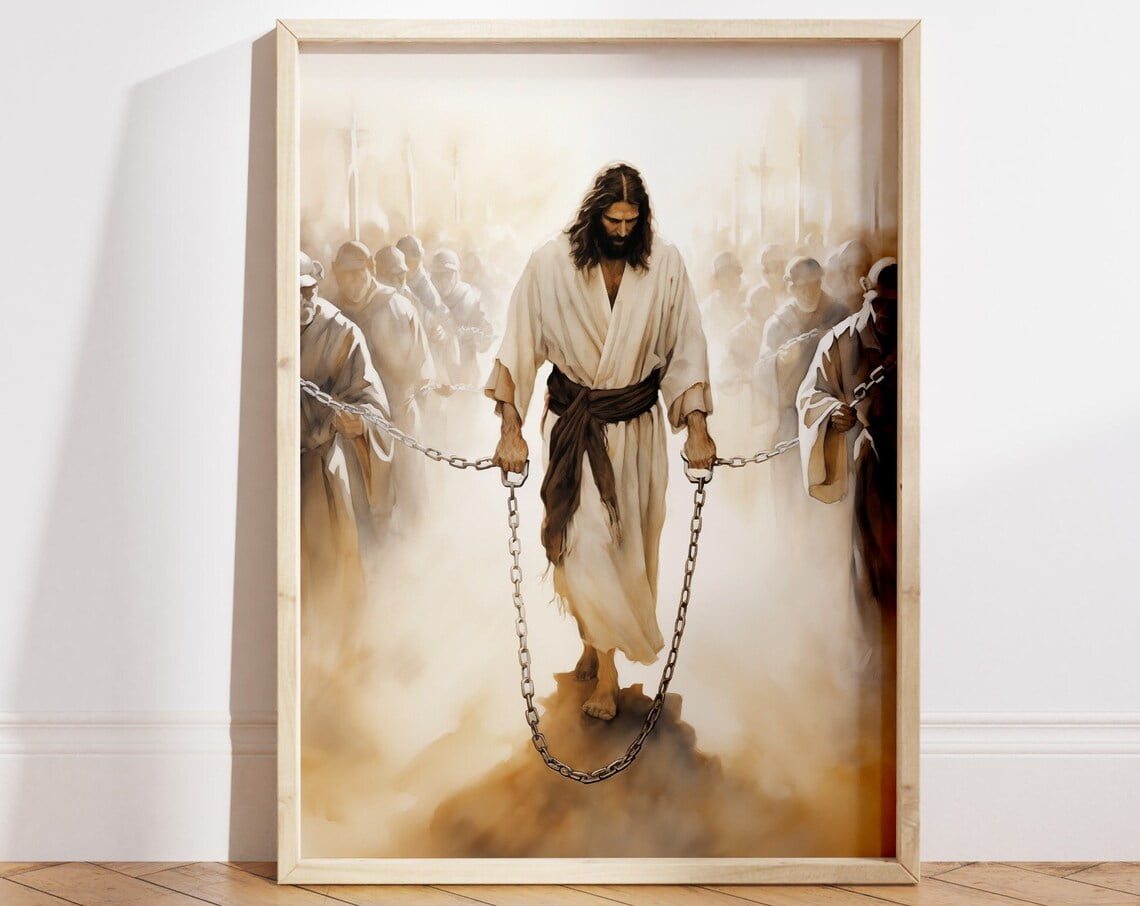 Christian In Chains Poster By Wallency - Watercolor Wall Art, The ...