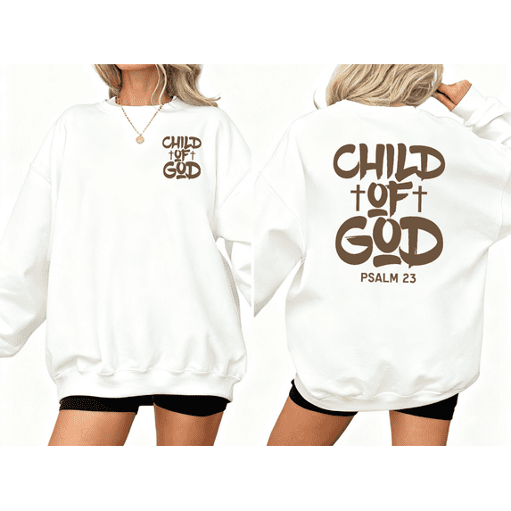 Christian Child of God Brown print Graphic Faith Themed Retro Fashion ...