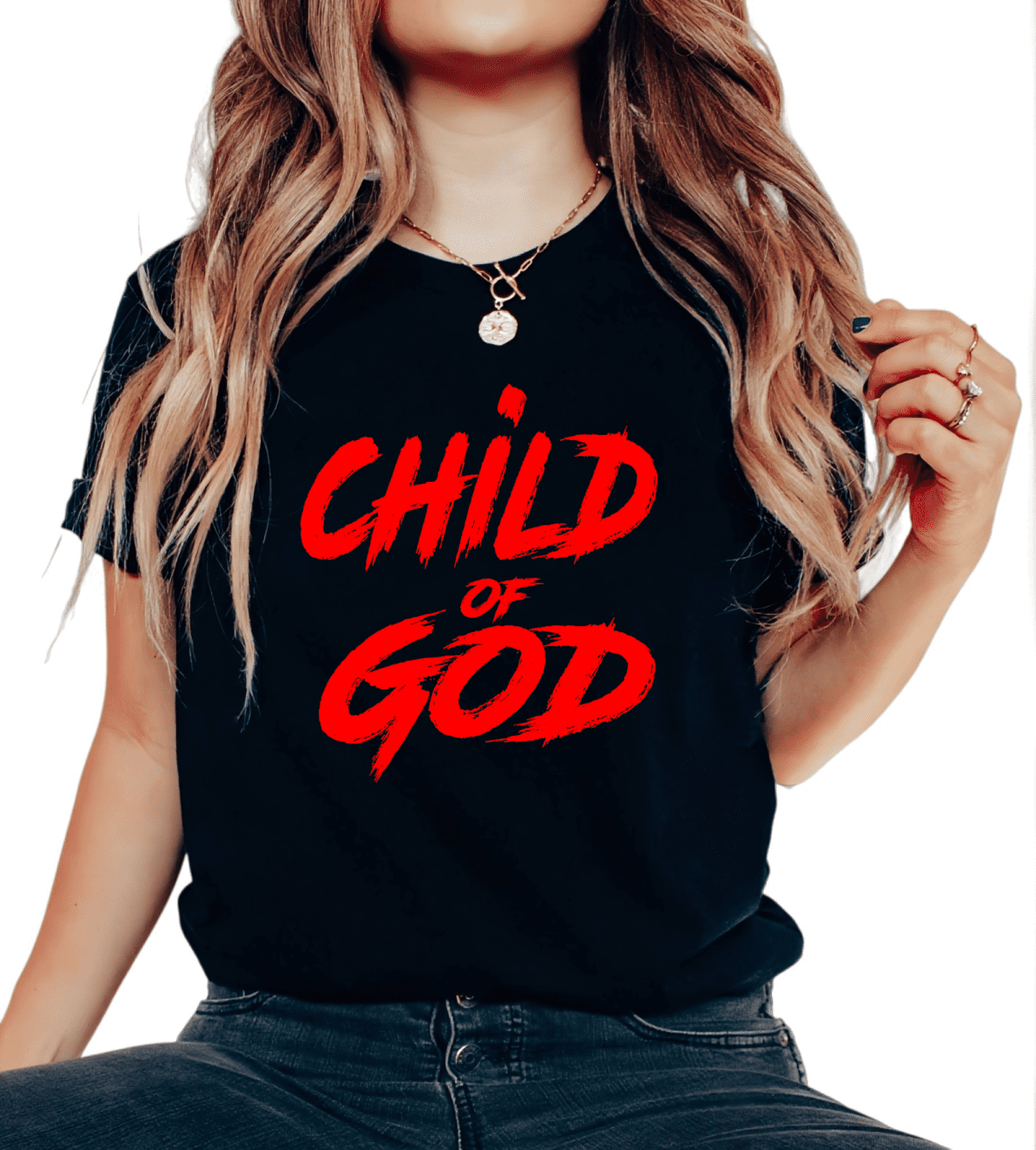Christian Child of God Faith Themed Red print Graphic Comfort Retro ...