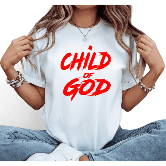 Christian Child of God Faith Themed Red print Graphic Comfort Retro ...