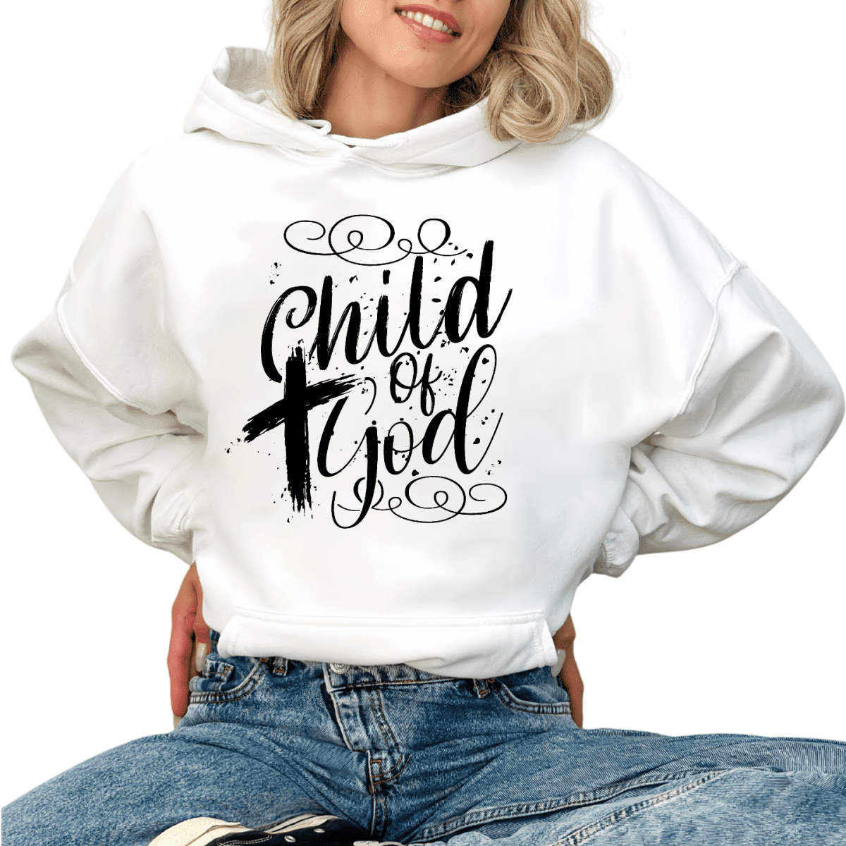 Christian Child of God Faith Themed Religious Cross Graphic Fashion ...