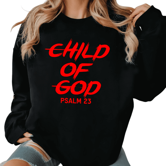 Christian Child of God psalm Faith Red print Graphic cotton Comfort ...