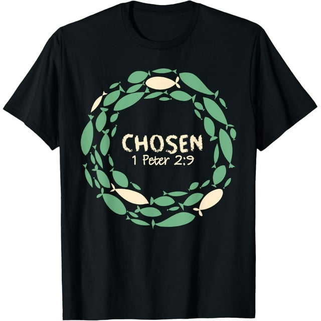 Christian Chosen Fish Swim Against The Current Bible T-Shirt - Walmart.com