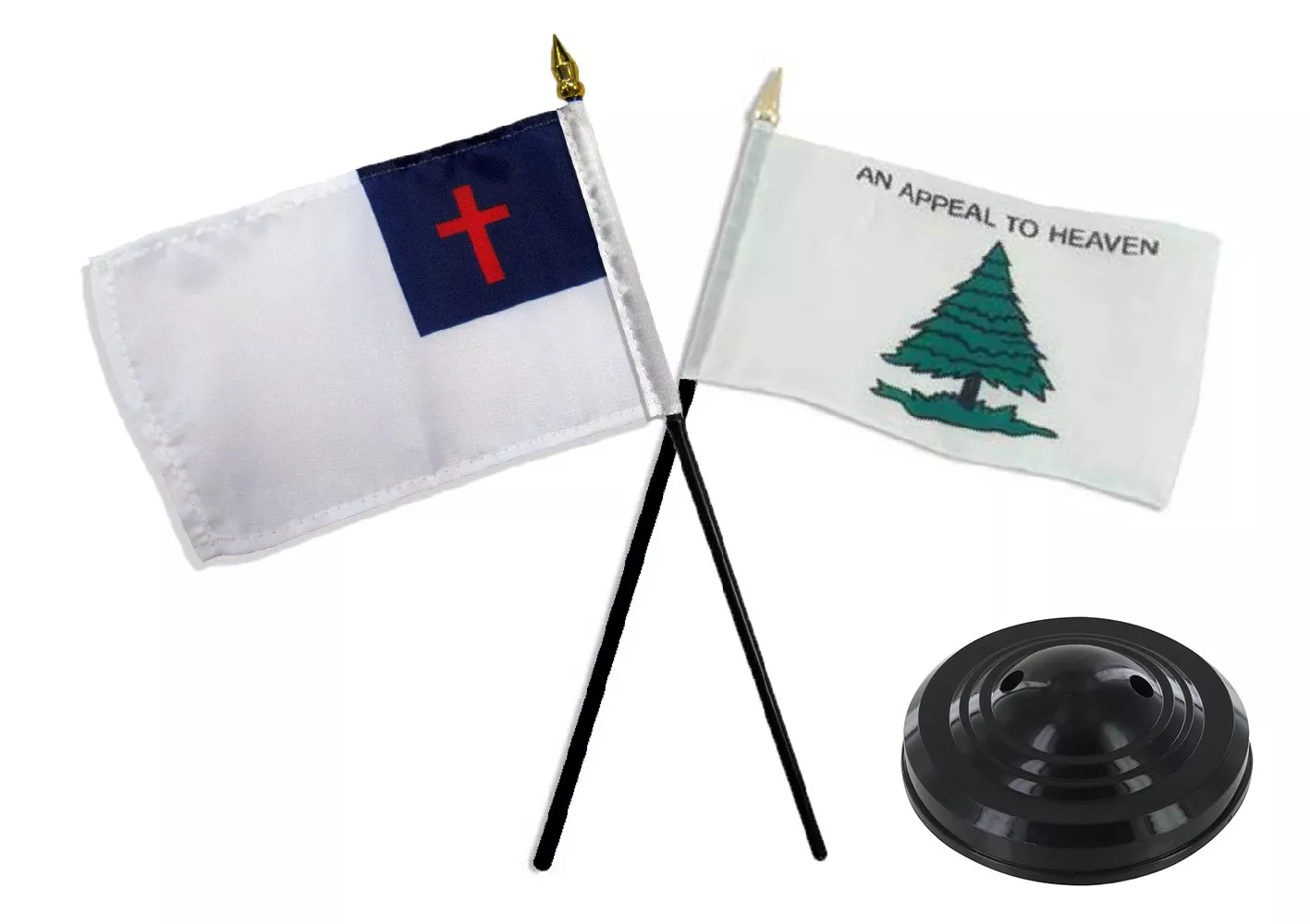 Christian Christ w/ An Appeal To Heaven Flag 4"x6" Desk Set Table Black ...
