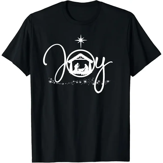Christian Christmas Joy Nativity Scene Faith Holiday Gift Art Unisex T ...