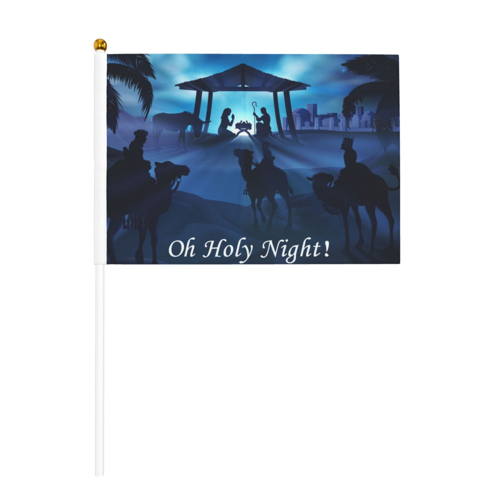 Christian Christmas Nativity Scene O Holy Night Flag Small Mini Hand ...