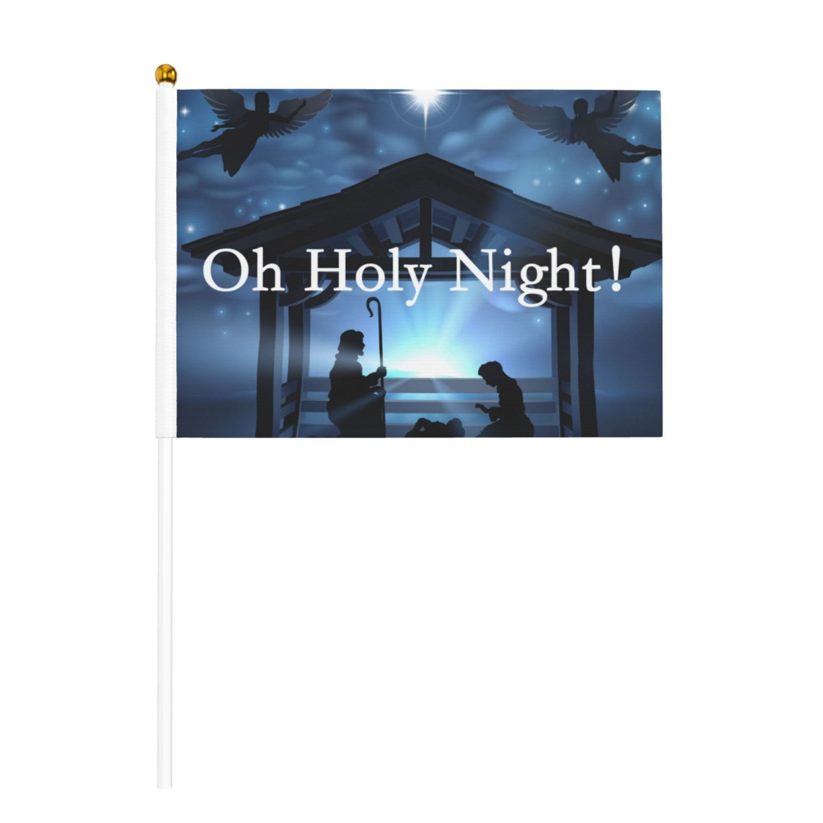 Christian Christmas Nativity Scene O Holy Night Flag Small Mini Hand ...