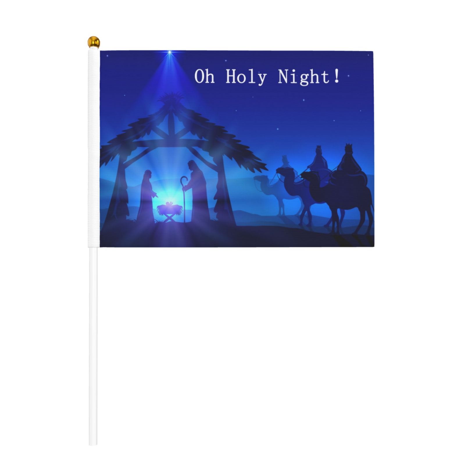 Christian Christmas Nativity Scene O Holy Night Flag Small Mini Hand ...