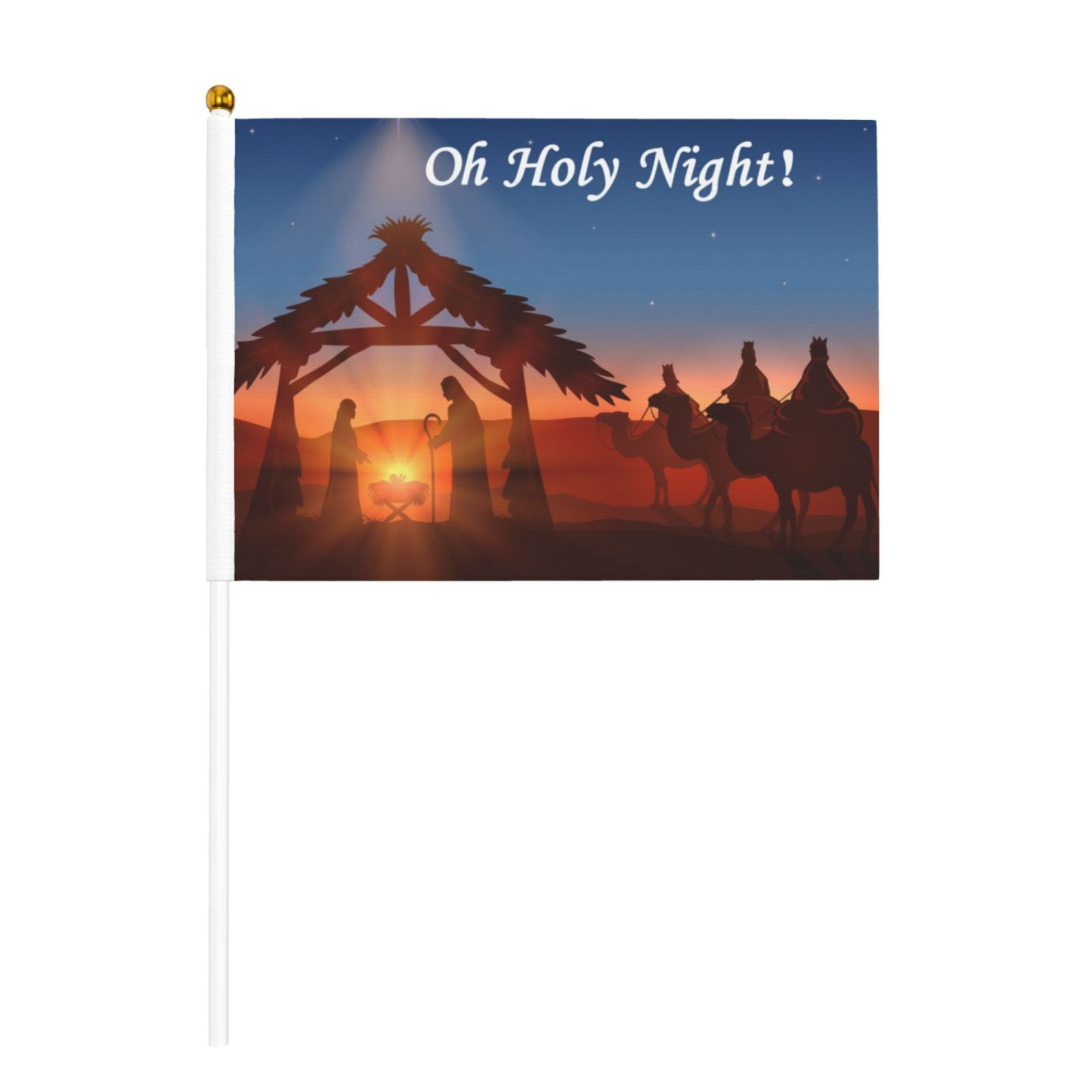 Christian Christmas Nativity Scene O Holy Night Flag Small Mini Hand ...