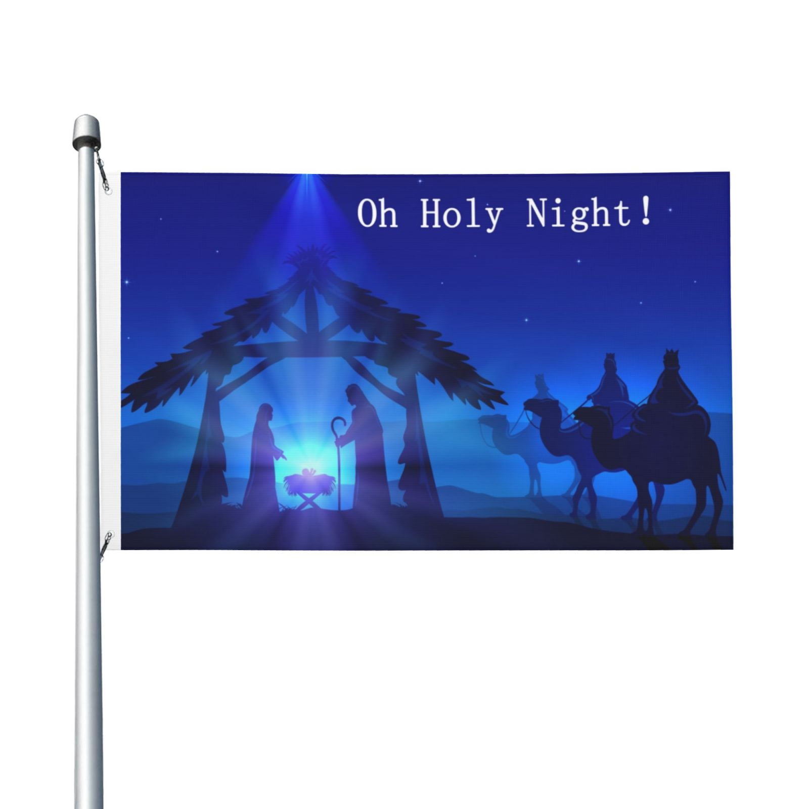 Christian Christmas Nativity Scene O Holy Night Garden Flags 3x5 Ft ...