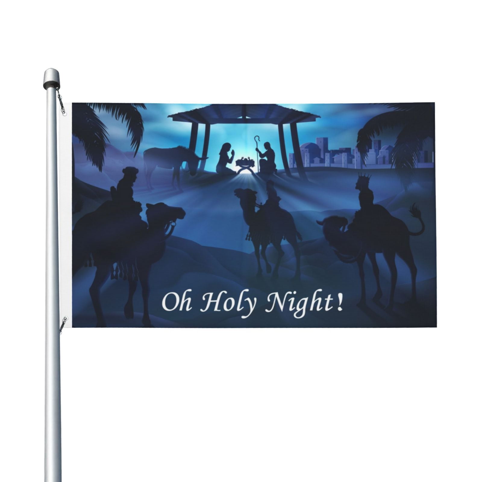 Christian Christmas Nativity Scene O Holy Night Garden Flags 3x5 Ft ...