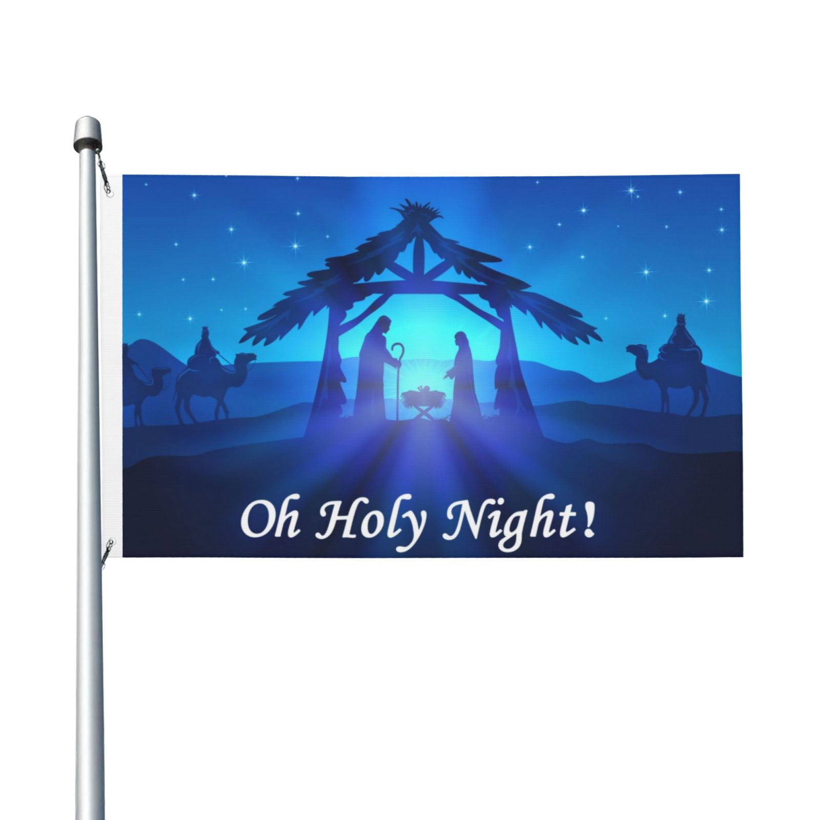 Christian Christmas Nativity Scene O Holy Night Garden Flags 3x5 Ft ...
