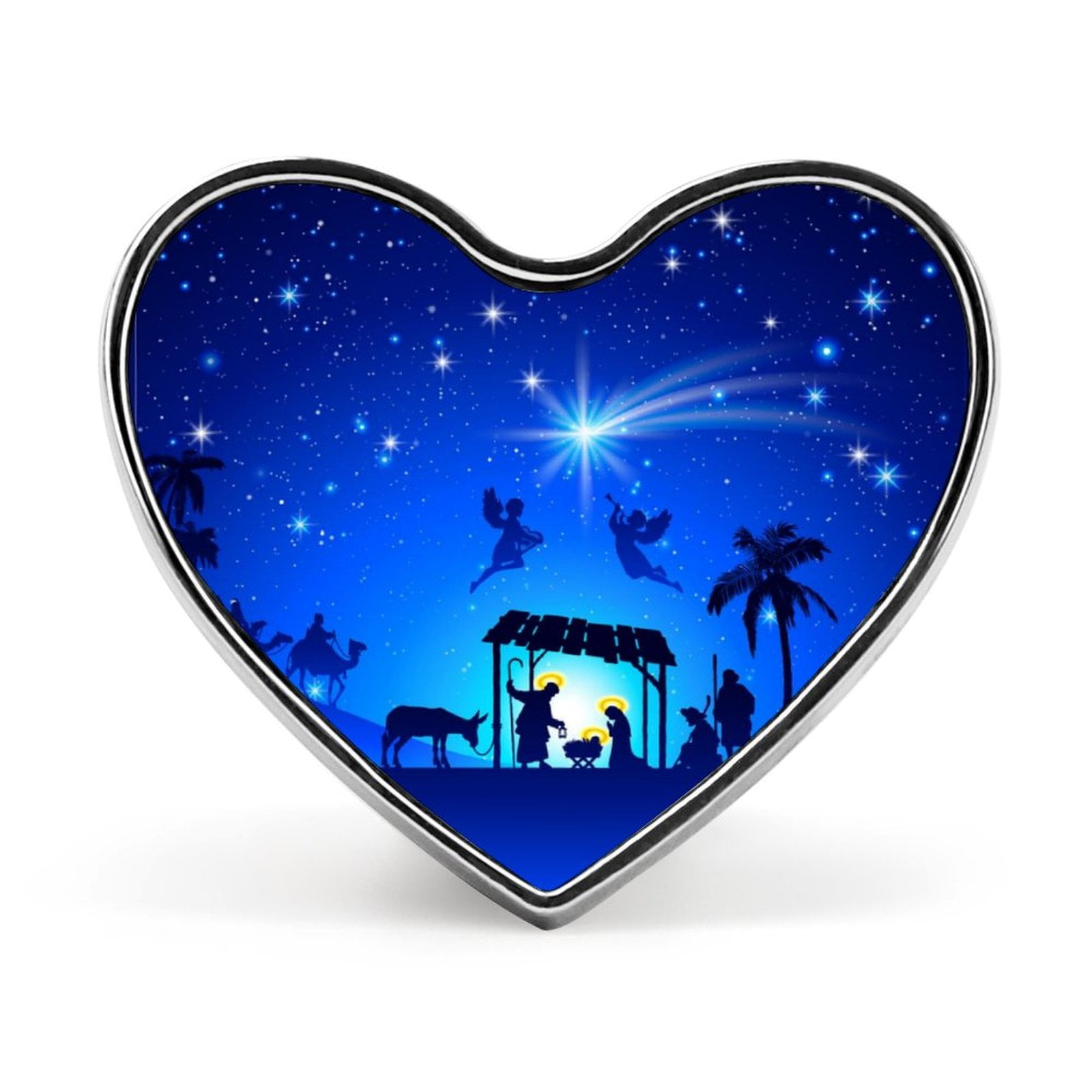 Christian Christmas Nativity Scene O Holy Night Pins Heart Buttons ...