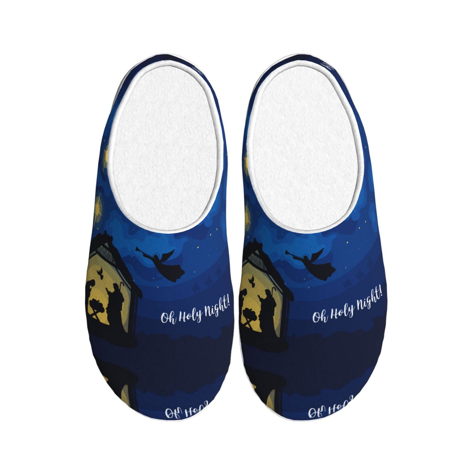 Christian Christmas Nativity Scene O Holy Night Slipper Cotton House ...