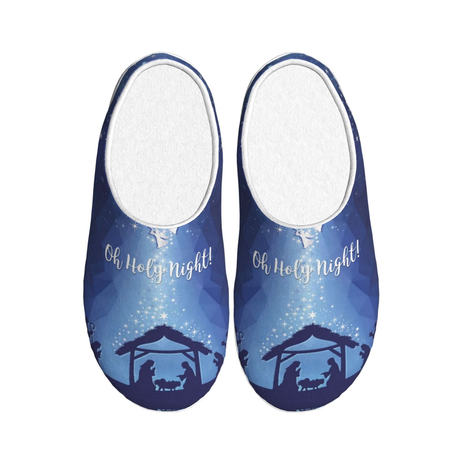 Christian Christmas Nativity Scene O Holy Night Slipper Cotton House ...