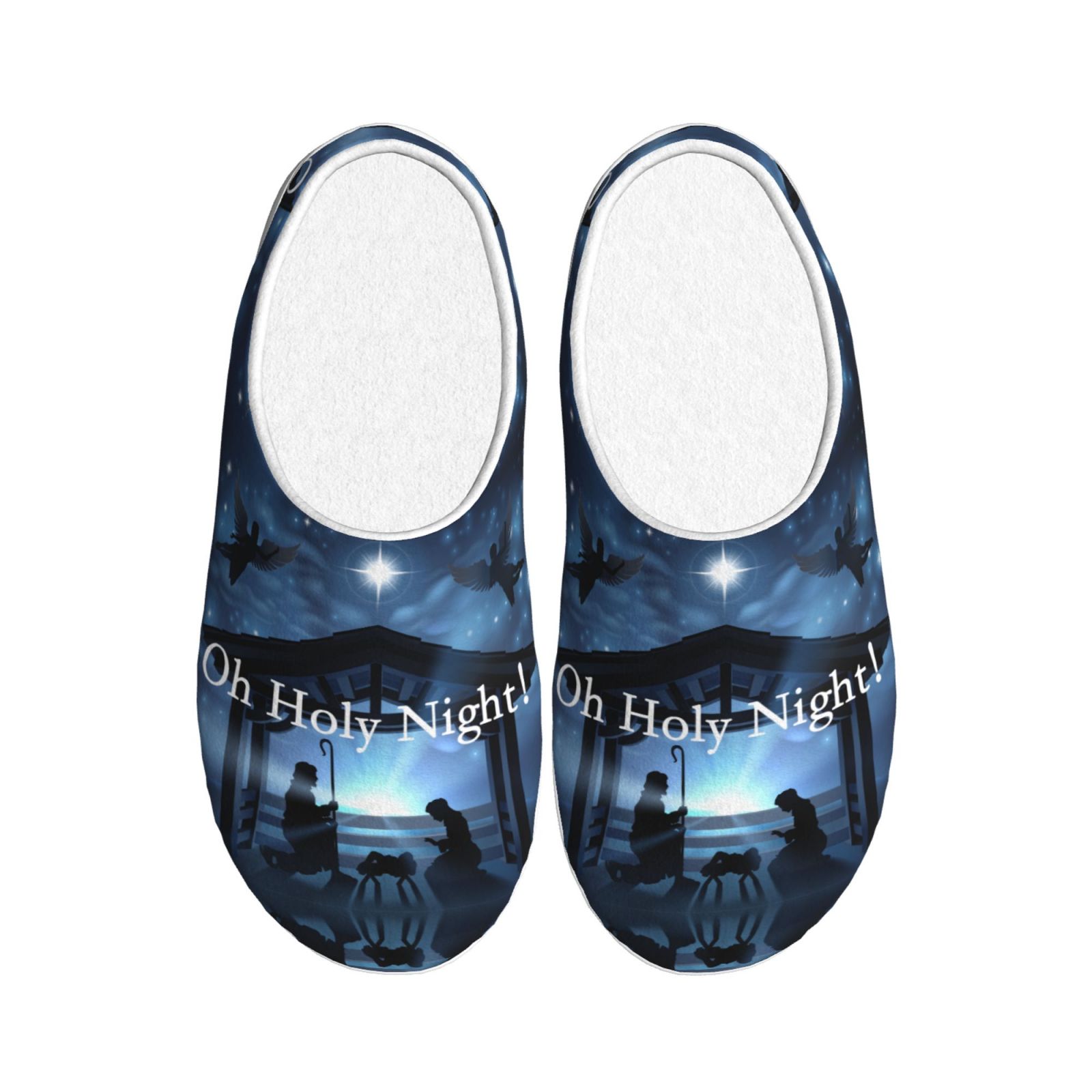 Christian Christmas Nativity Scene O Holy Night Slipper Cotton House ...