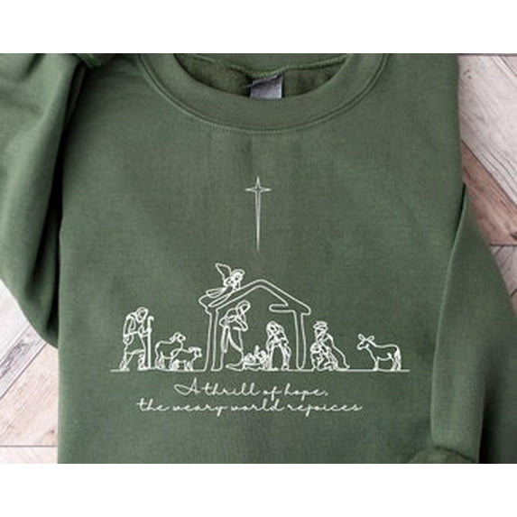 Christian Christmas, Nativity Scene Sweater, Christmas Nativity Shirt ...