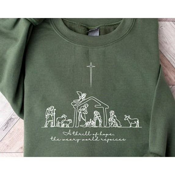 Christian Christmas, Nativity Scene Sweater, Christmas Nativity Shirt ...