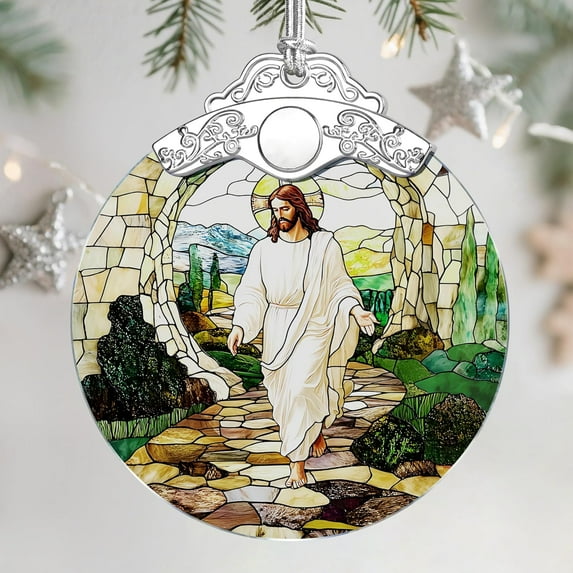 Christian Christmas Ornaments: Stained Glass Ornament, Christmas Tree ...