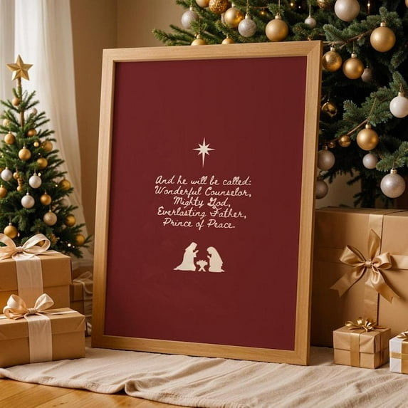Christian Christmas Poster Unframed | Nativity Printable Scripture ...