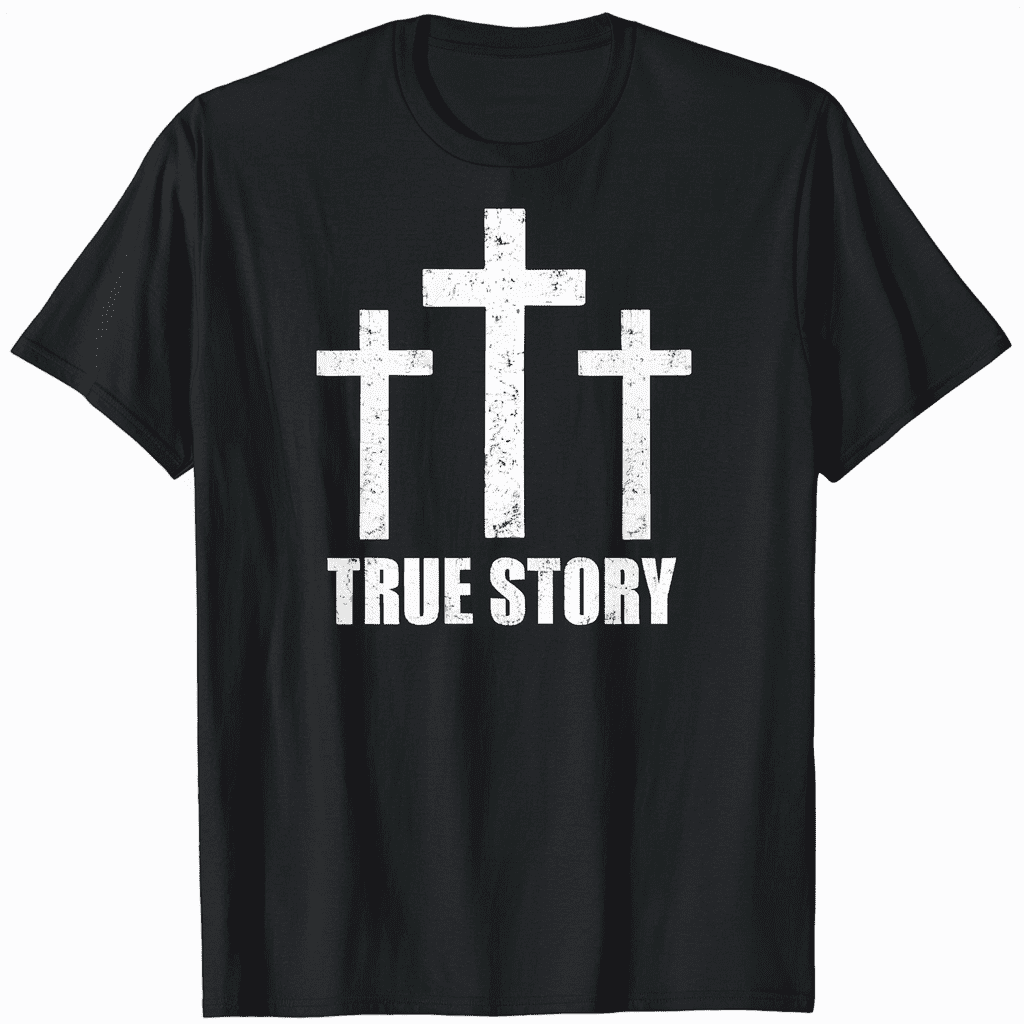 Christian Christmas Resurrection Day Jesus Three Crosses T-Shirt ...