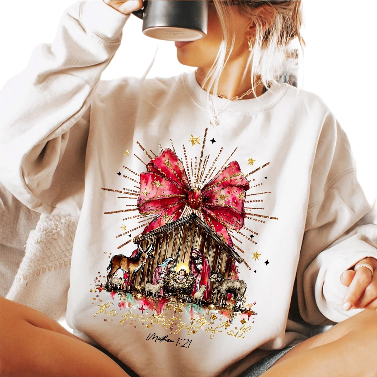 Christian Christmas Sweatshirt – The Greatest Gift of All Jesus ...