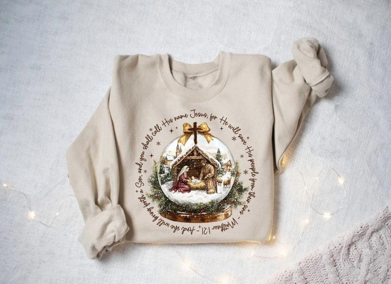 Christian Christmas Sweatshirt, Nativity Scene Sweater, Christmas ...