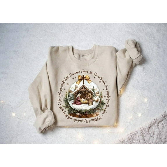 Christian Christmas Sweatshirt, Nativity Scene Sweater, Christmas ...
