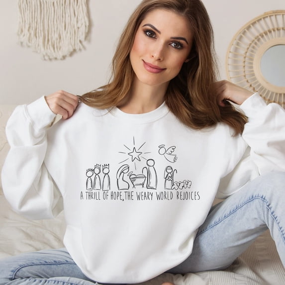 Christian Christmas T-shirt Nativity Scene Sweater Christmas Nativity ...