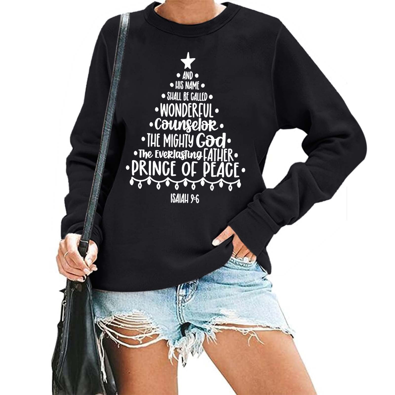 Christian Christmas Tree Hoodie, Isaiah 9:6 Christian Sweatshirt, Bible ...