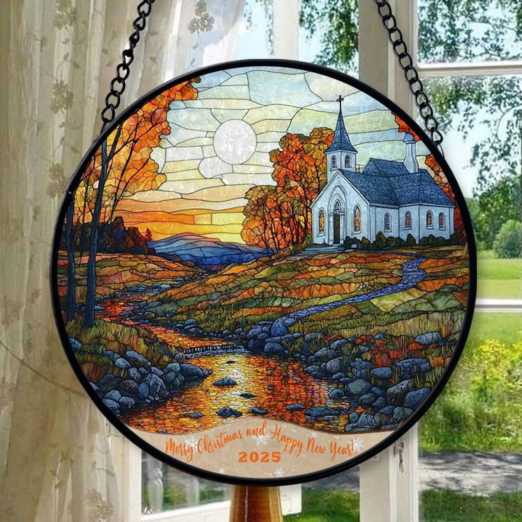 Christian Church 10 Stained Glass Suncatcher Ornament, Christmas ...